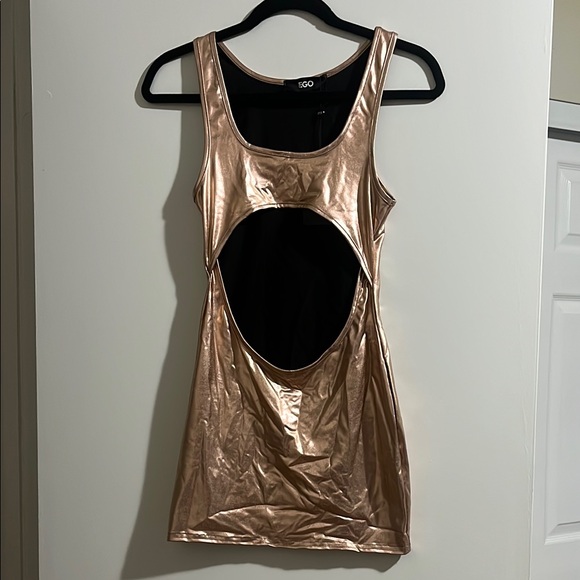 EGO | Dresses | Ego Bronze Cutout Mini Dress | Poshmark